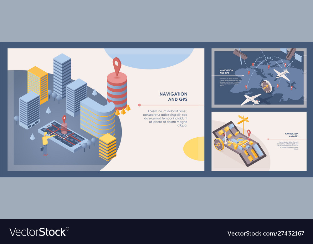 Navigation software banner templates set Vector Image