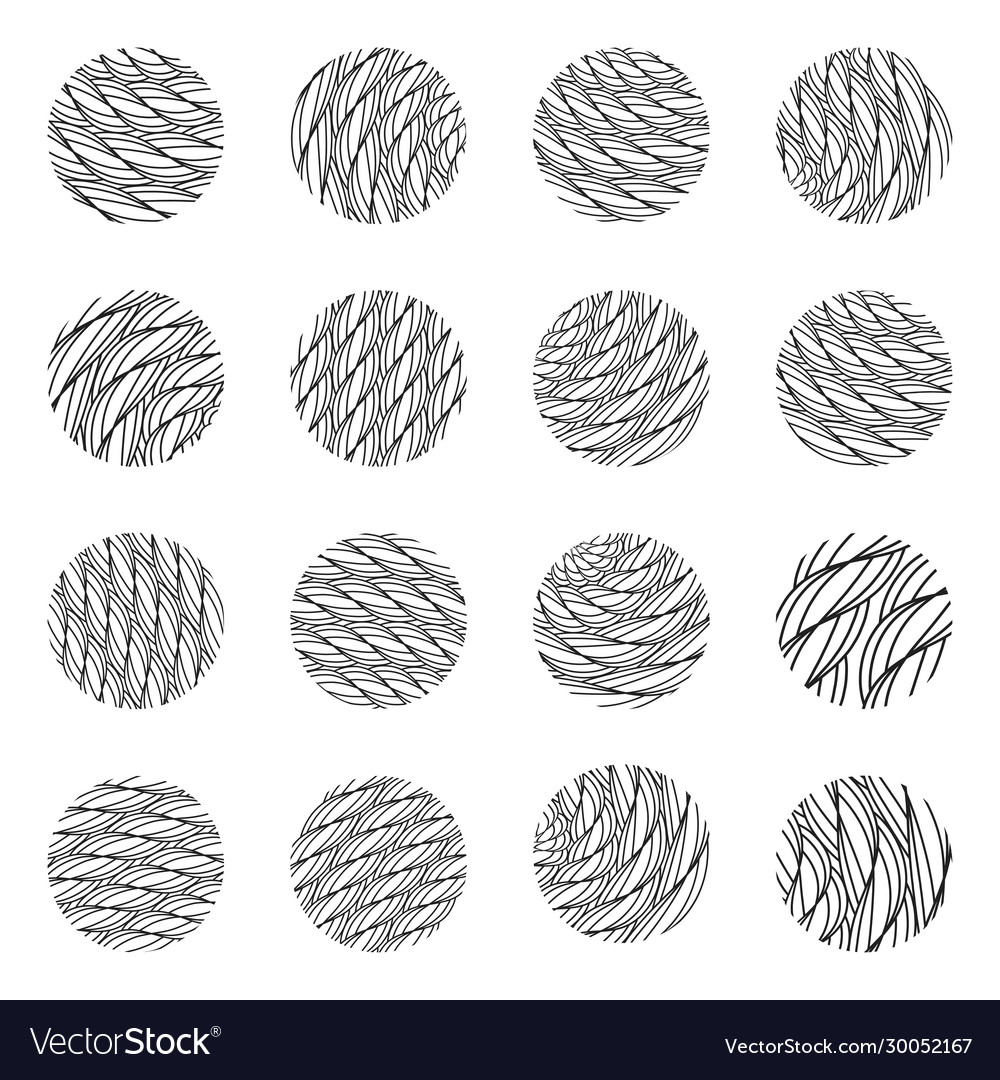Outline rope design elements twisted Royalty Free Vector