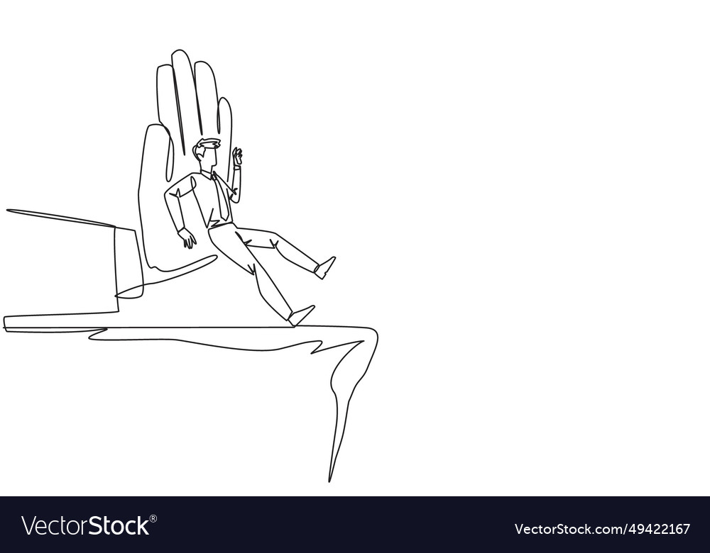 Single continuous line drawing businessman Vector Image