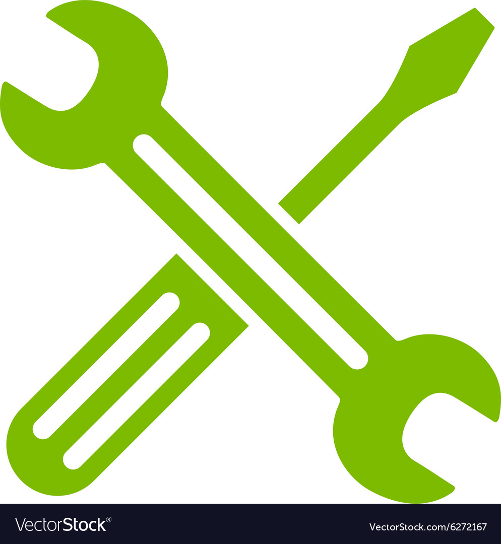Spanner and screwdriver icon Royalty Free Vector Image