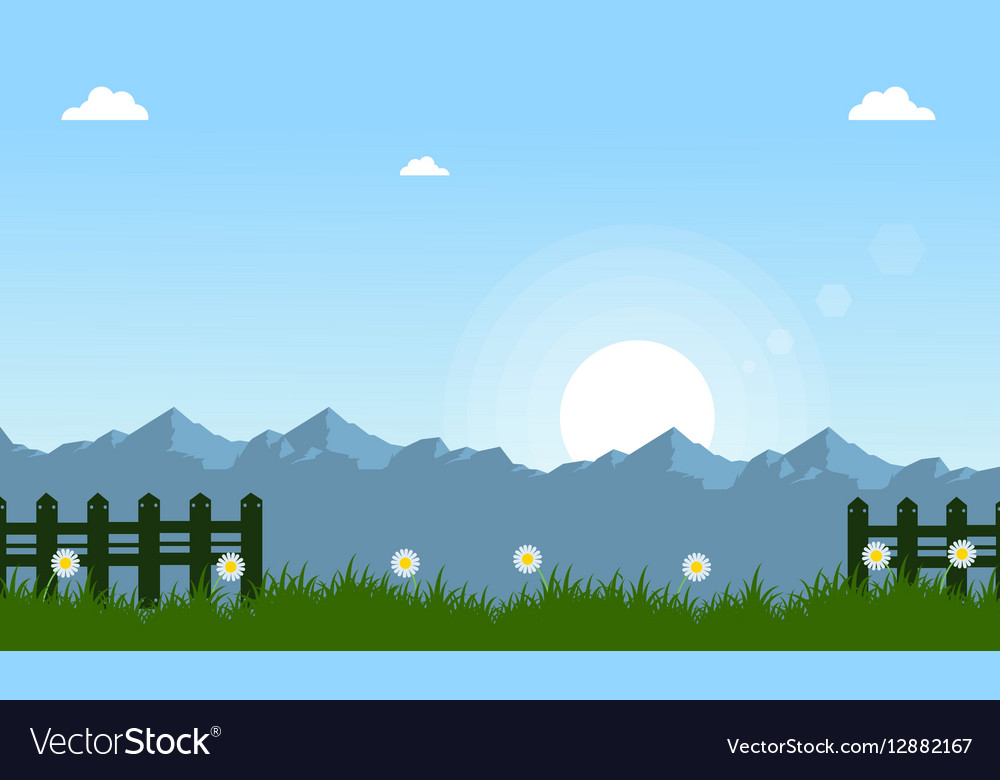 Spring landscape Royalty Free Vector Image - VectorStock