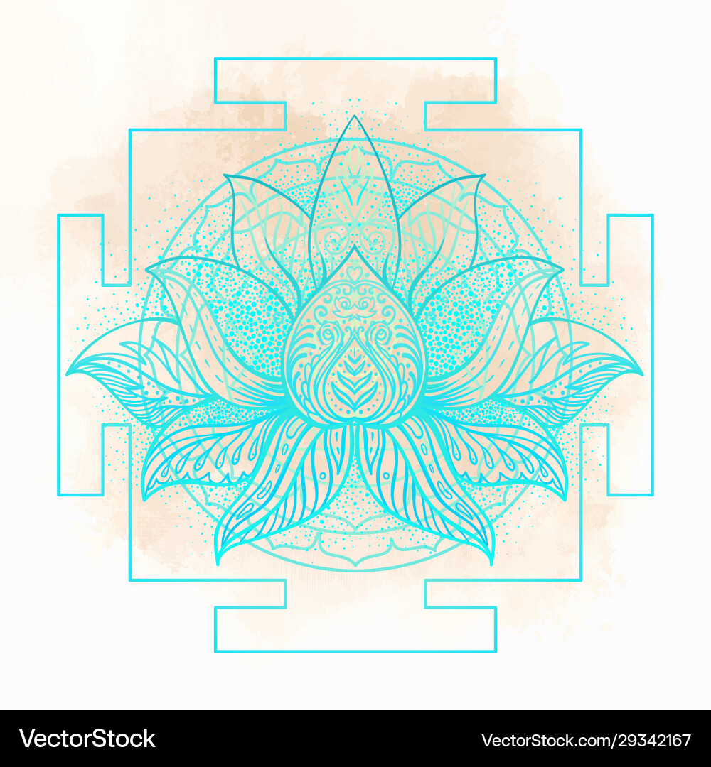 Sri yantra or sri chakra form mystical Royalty Free Vector
