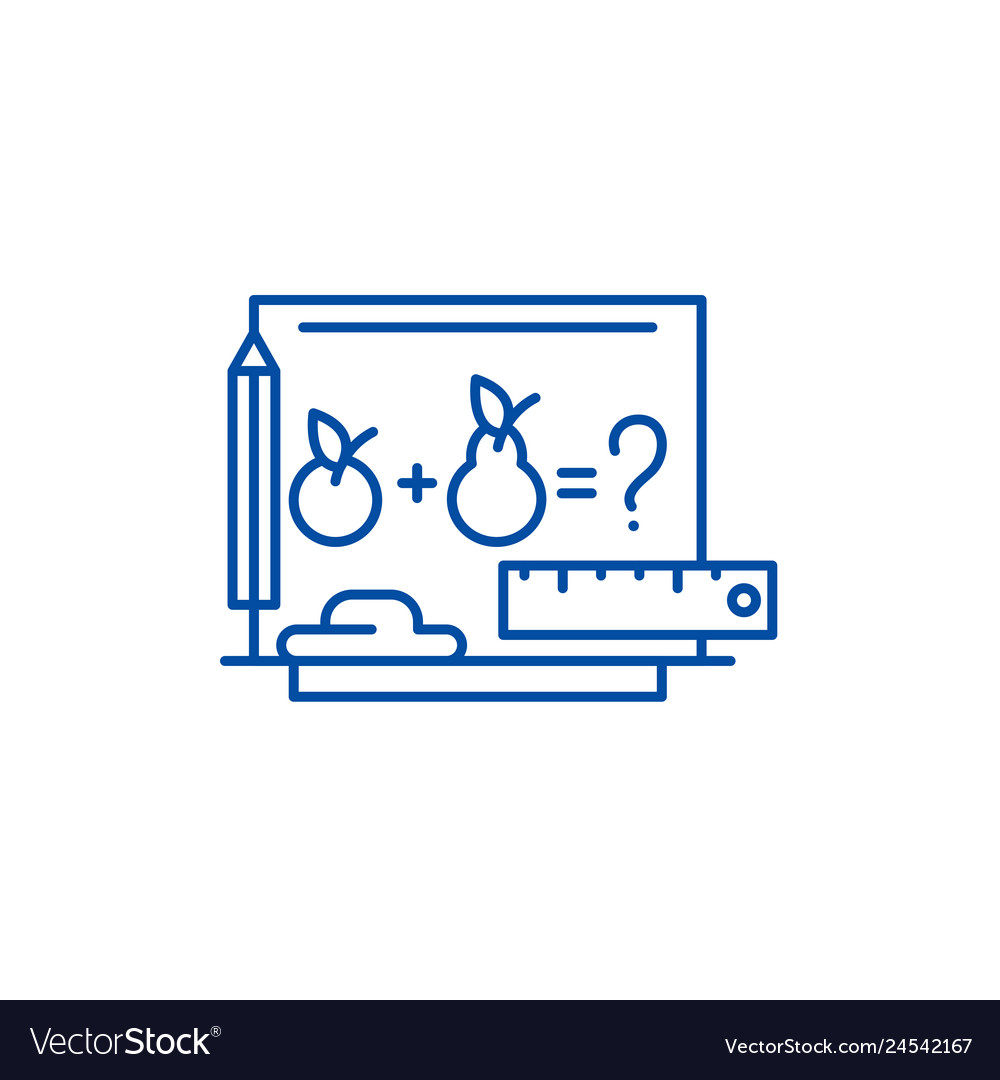 Teaching mathematics line icon concept Royalty Free Vector