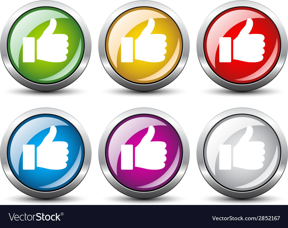 Thumb up buttons Royalty Free Vector Image - VectorStock