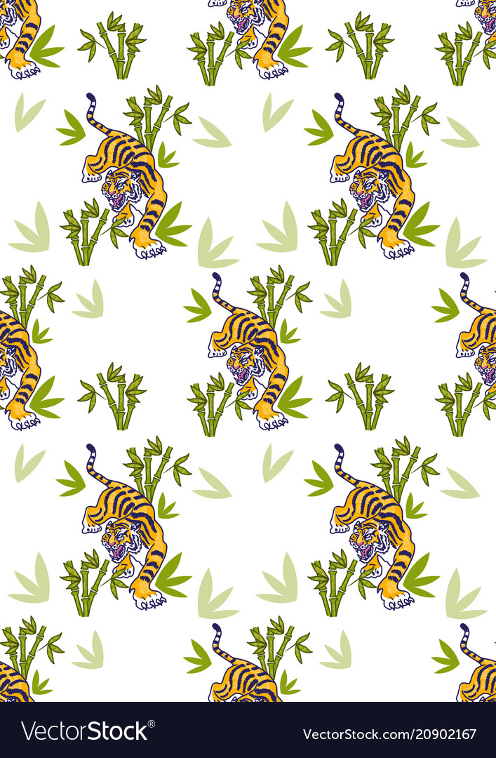 Tiger set pattern Royalty Free Vector Image - VectorStock