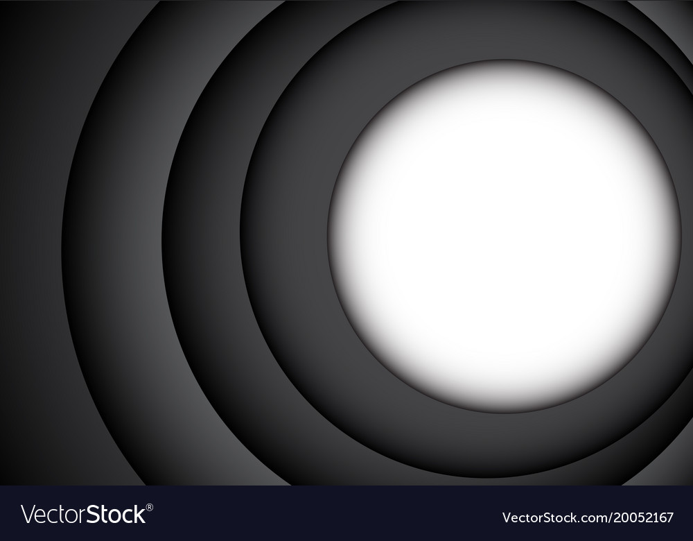 White circle blank space overlap dark gray Vector Image