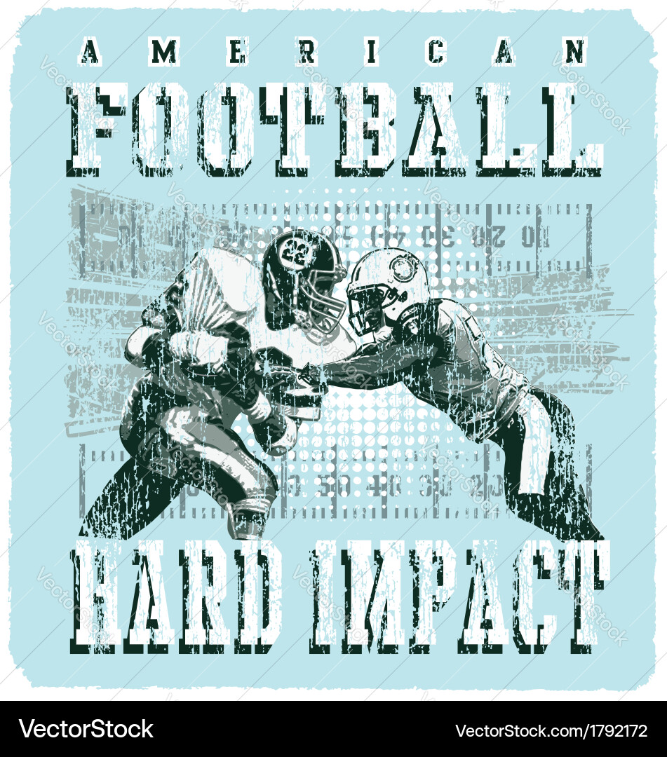 American football player impact Royalty Free Vector Image