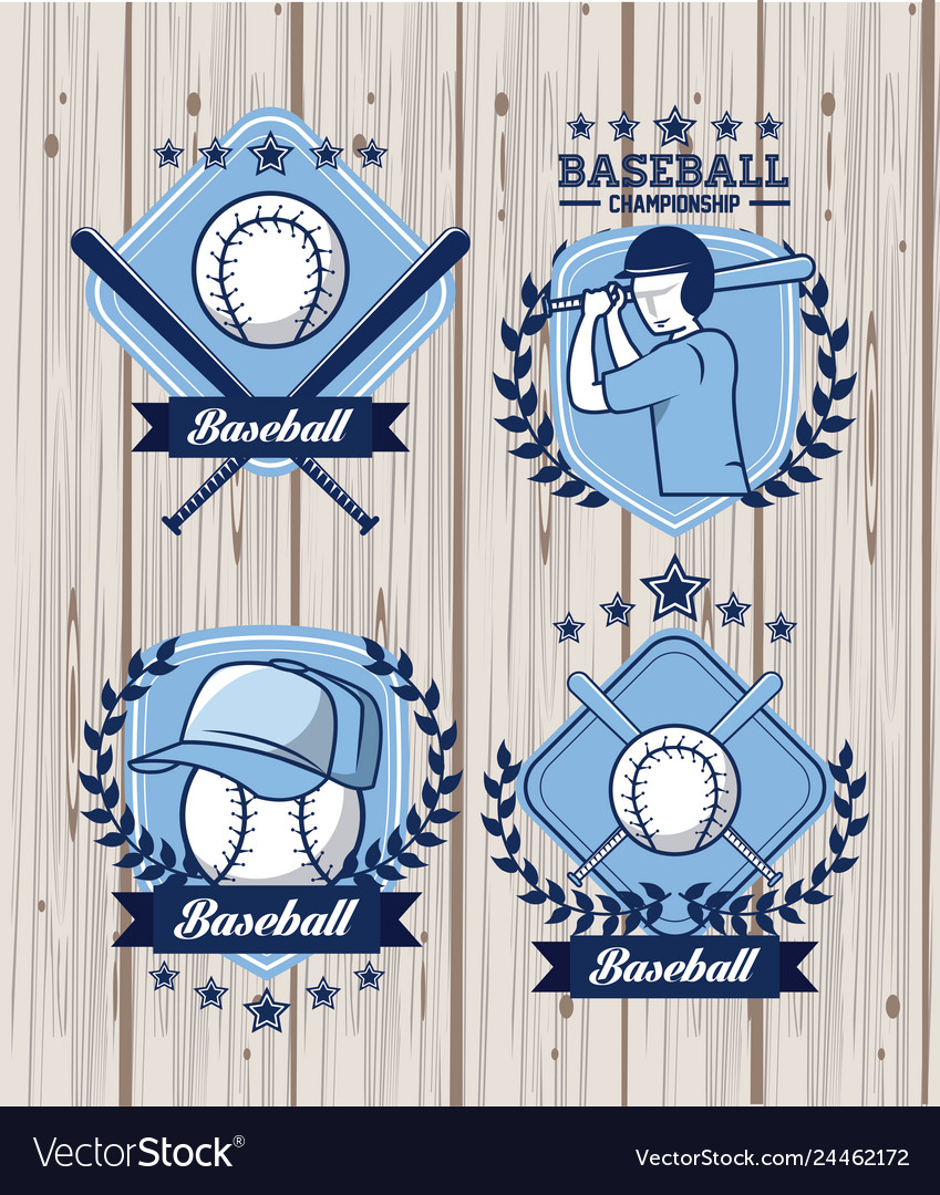 Baseball emblems collection Royalty Free Vector Image