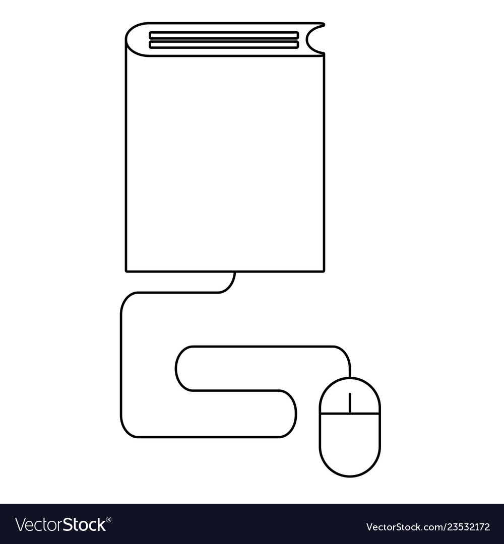 Book and mouse Royalty Free Vector Image - VectorStock