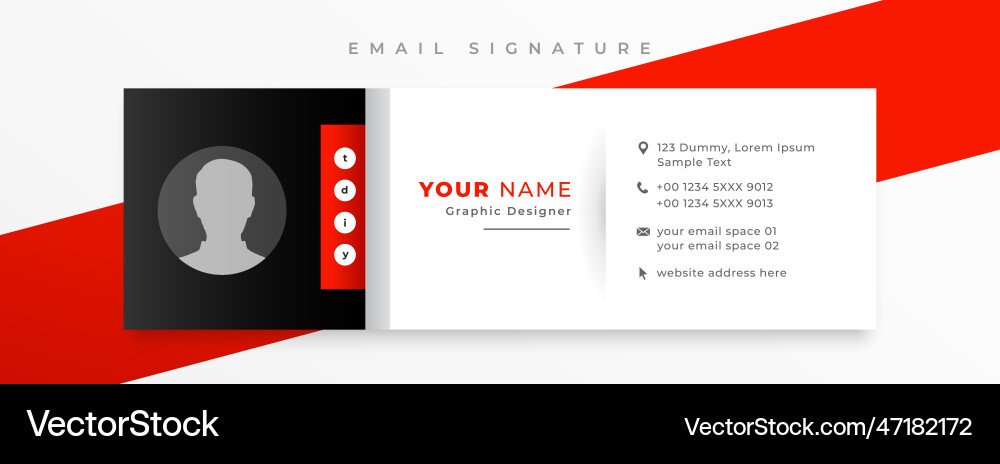 Business email sign card template in horizontal Vector Image