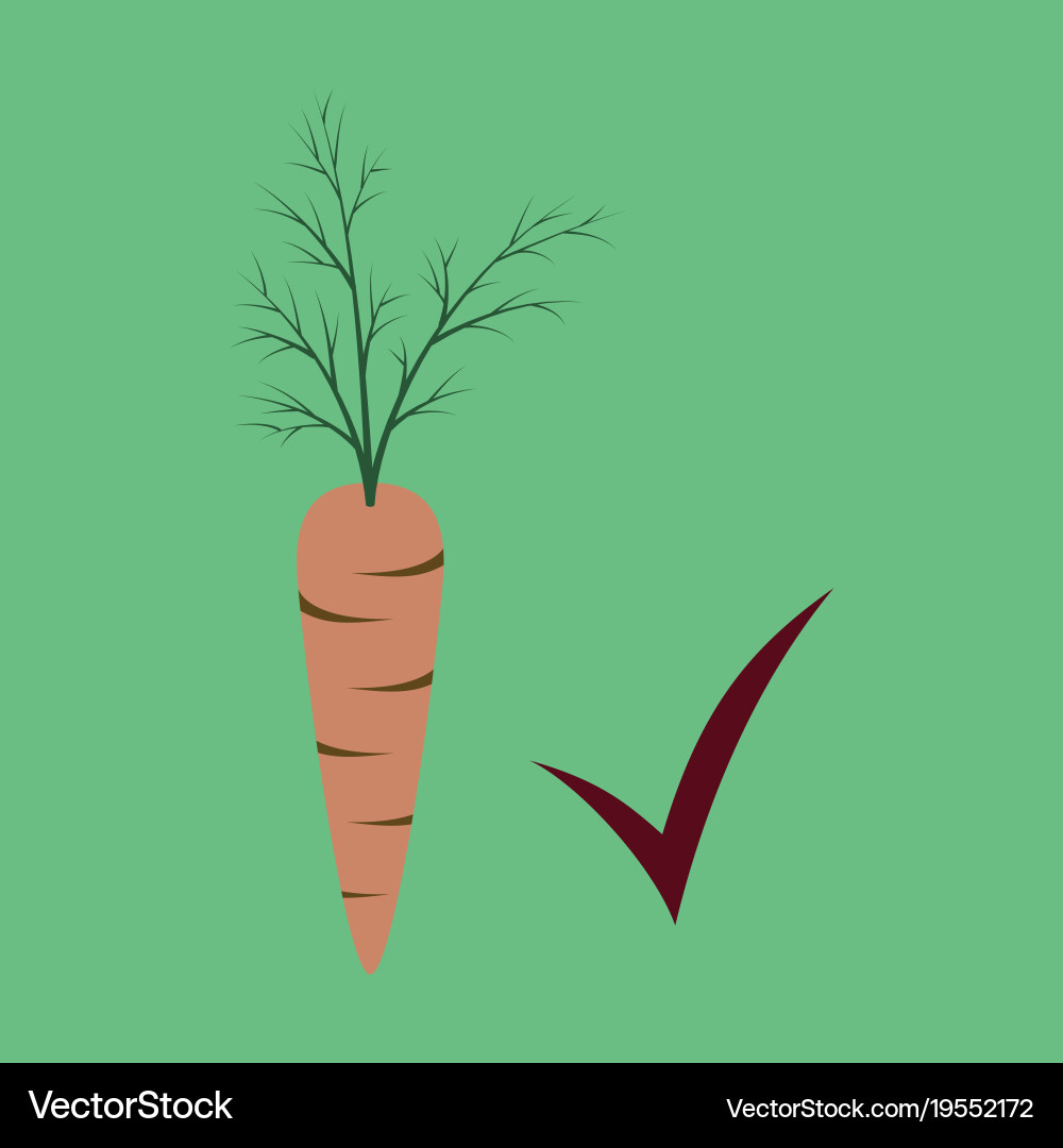 Carrot flat icon carrot icon on background veg Vector Image