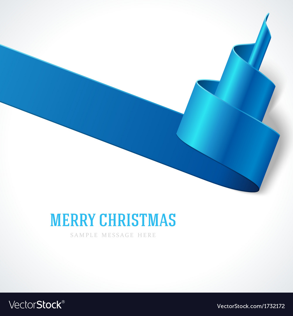 Christmas blue tree from ribbon background Vector Image