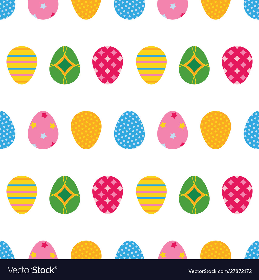 Colorful cartoon style easter eggs pattern Vector Image