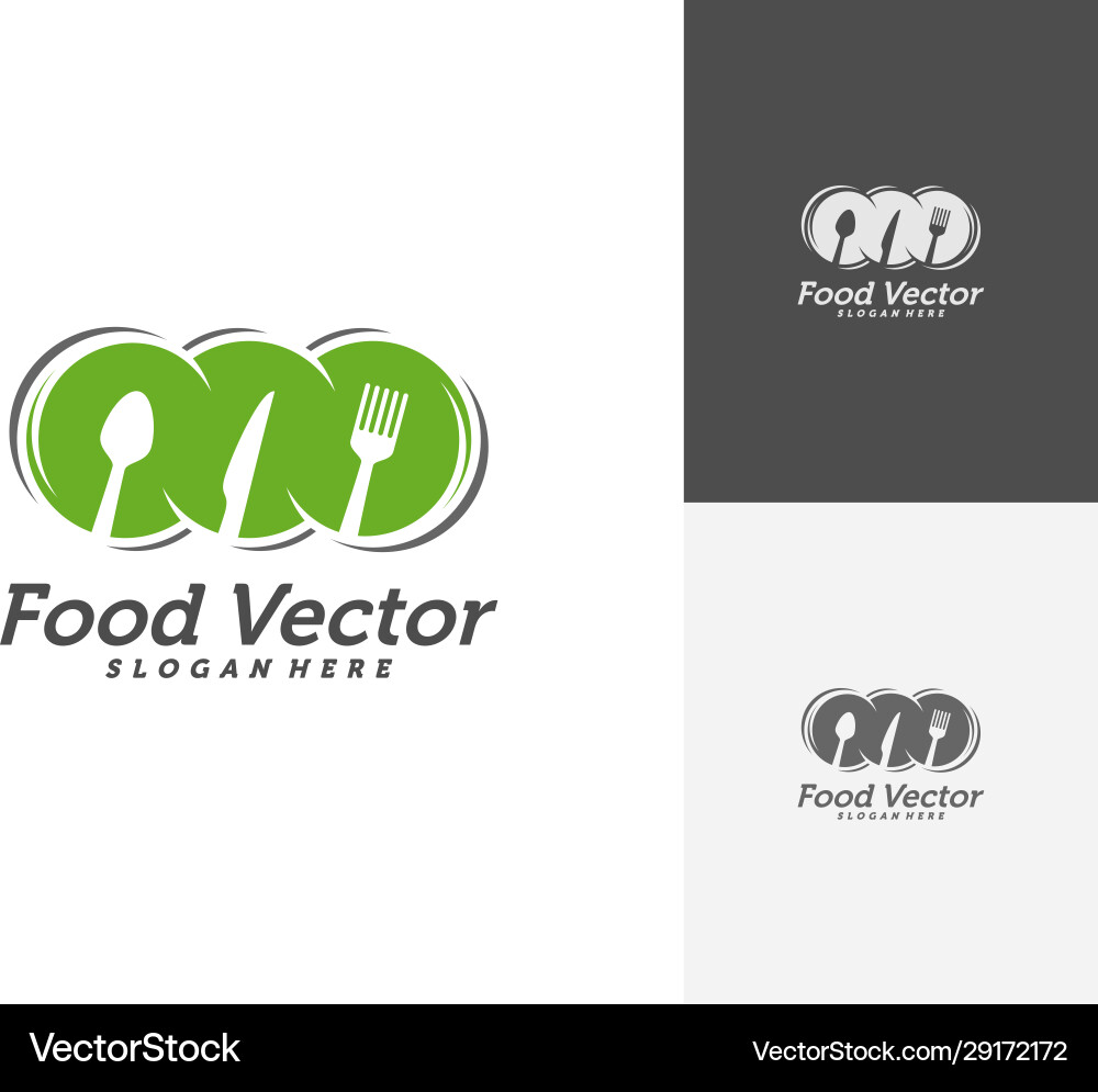 Creative food logo design restaurant court Vector Image