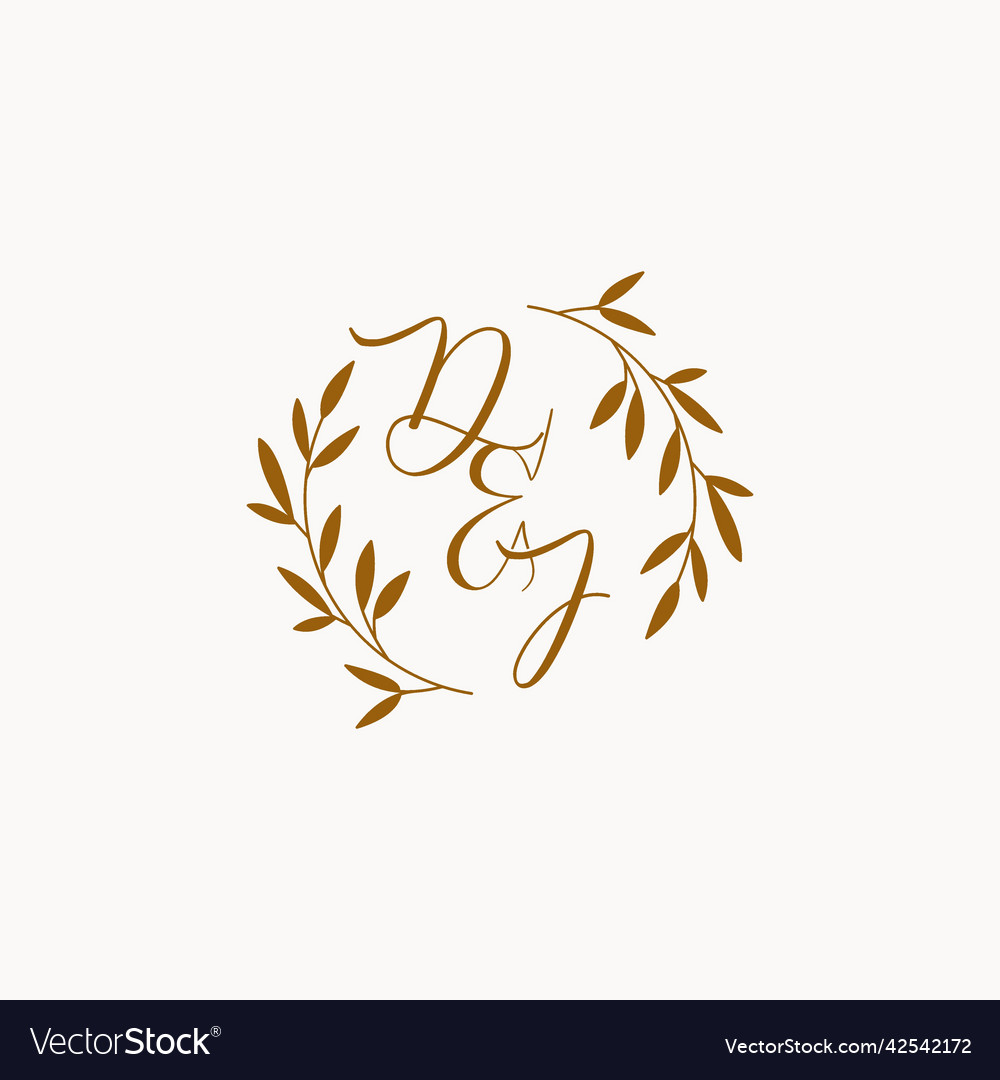 Dj initial wedding monogram logo Royalty Free Vector Image