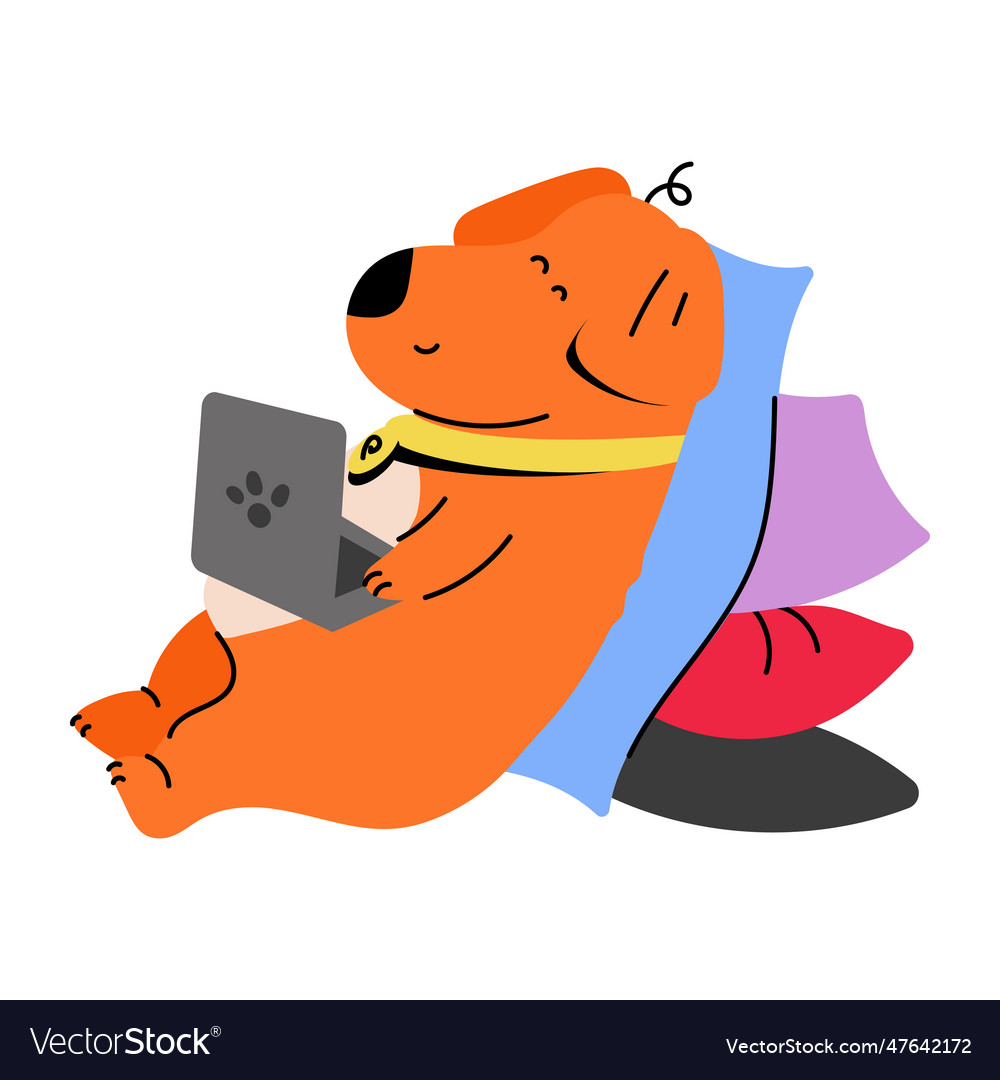 Dog working Royalty Free Vector Image - VectorStock