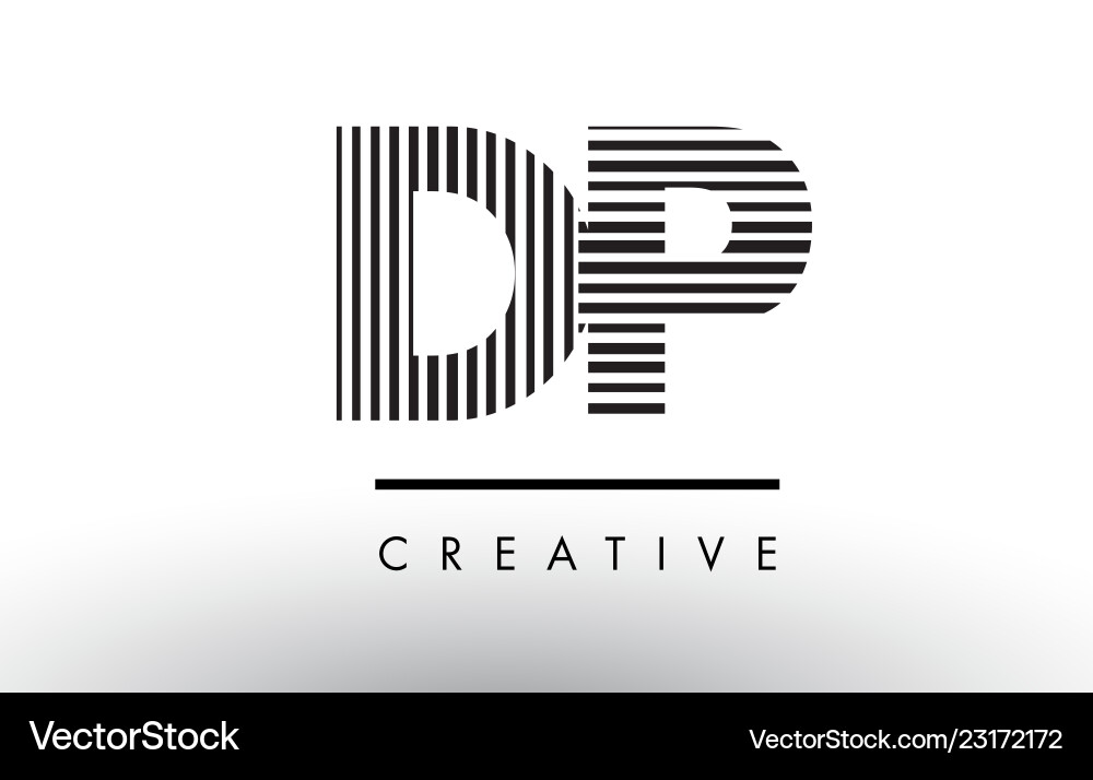 Dp d p black and white lines letter logo design Vector Image