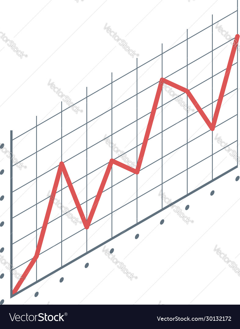 Failure chart icon isometric style Royalty Free Vector Image