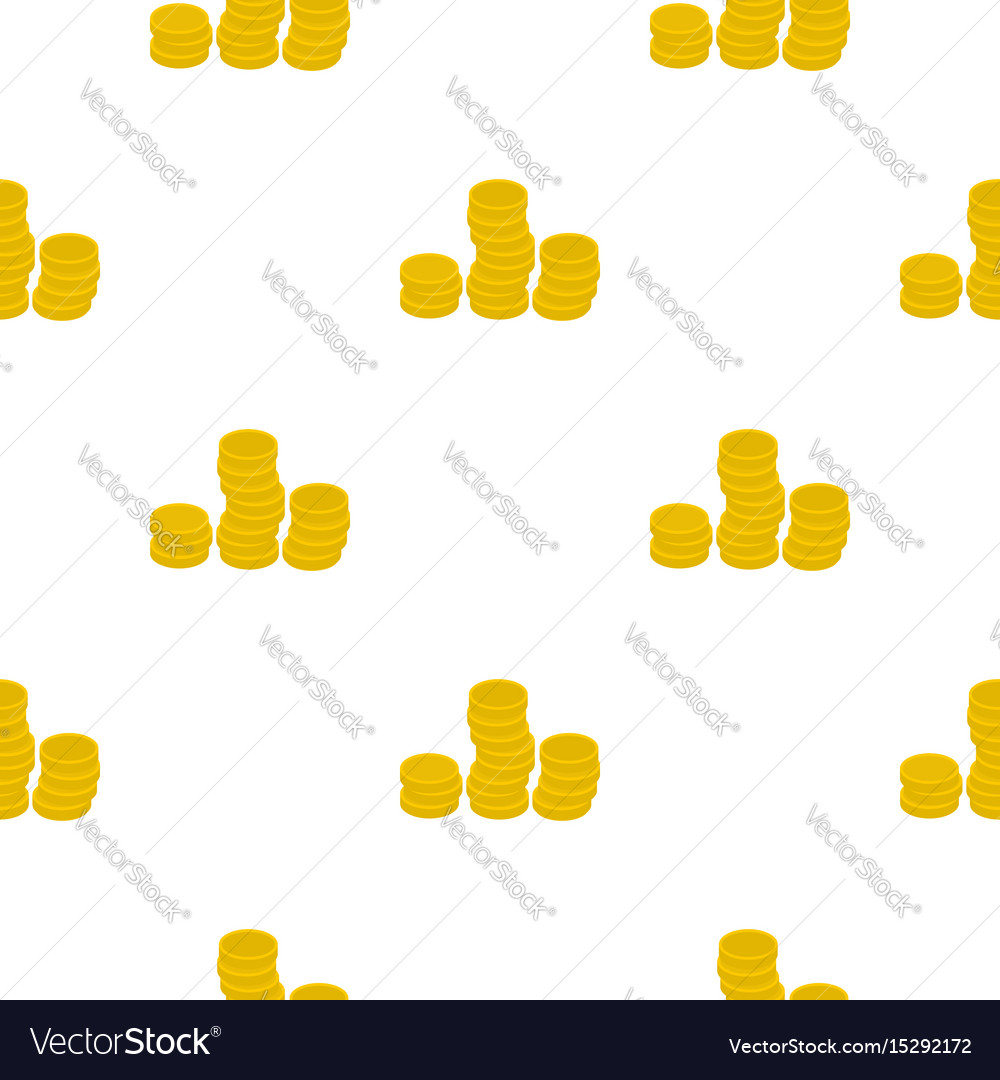 Gold coins pattern flat Royalty Free Vector Image