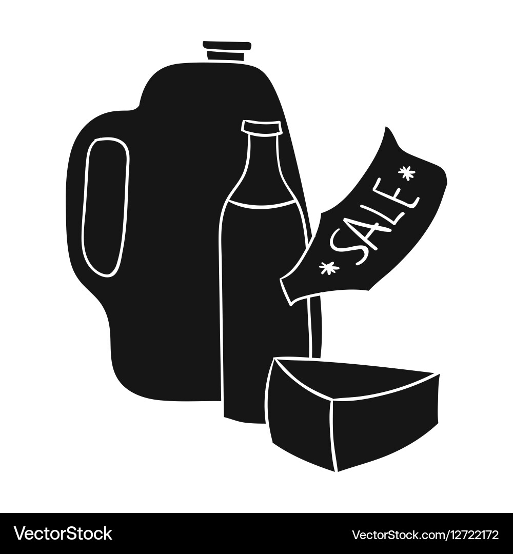 Grocery discount icon in black style isolated Vector Image