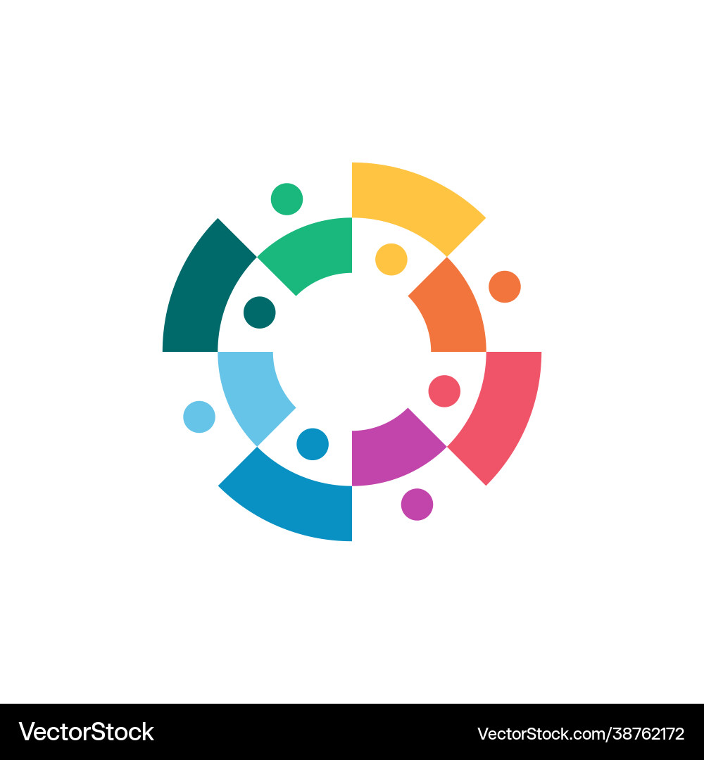 Group eight people color colorful 8 team Vector Image