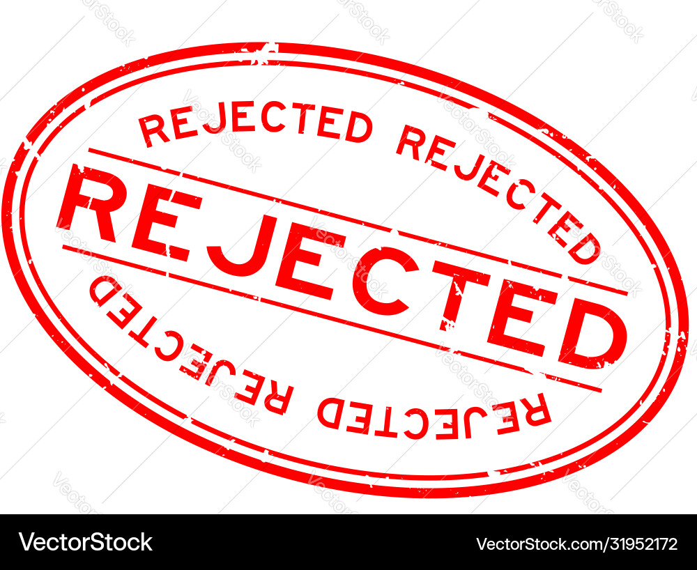 Grunge red rejected word oval rubber seal stamp Vector Image
