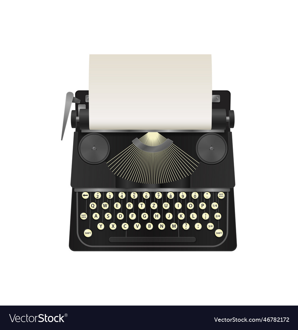 Realistic typewriter Royalty Free Vector Image
