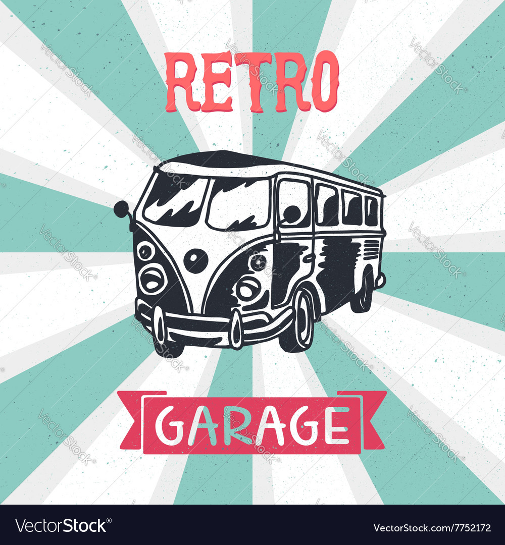 Retro camper van Royalty Free Vector Image - VectorStock