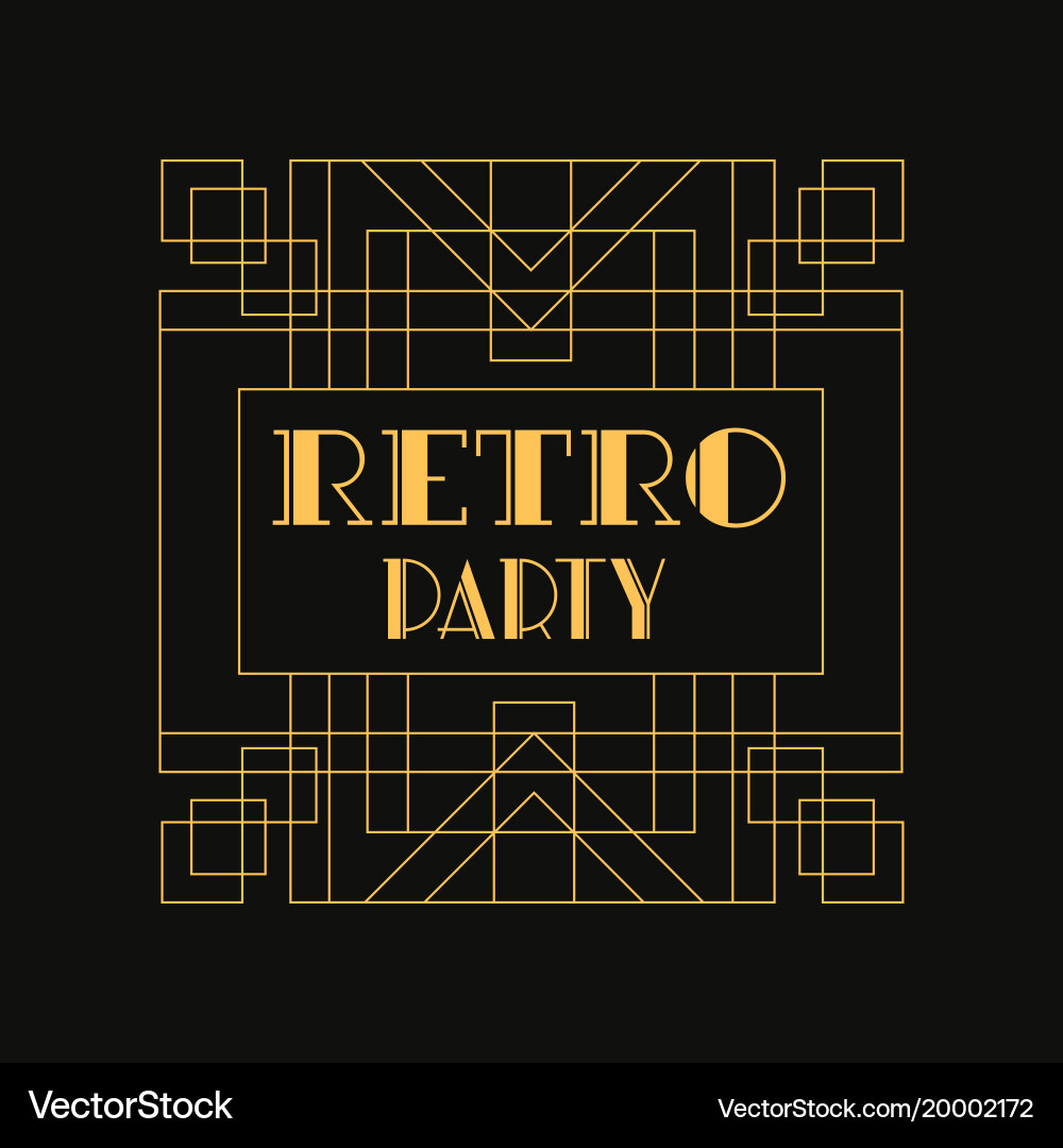 Retro party logo vintage luxury minimal geometric Vector Image