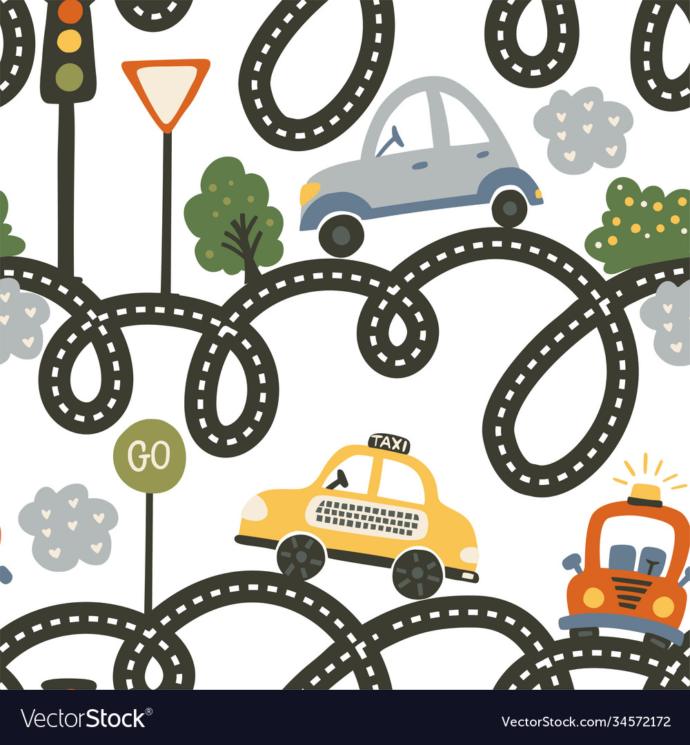 Seamless car pattern background Royalty Free Vector Image