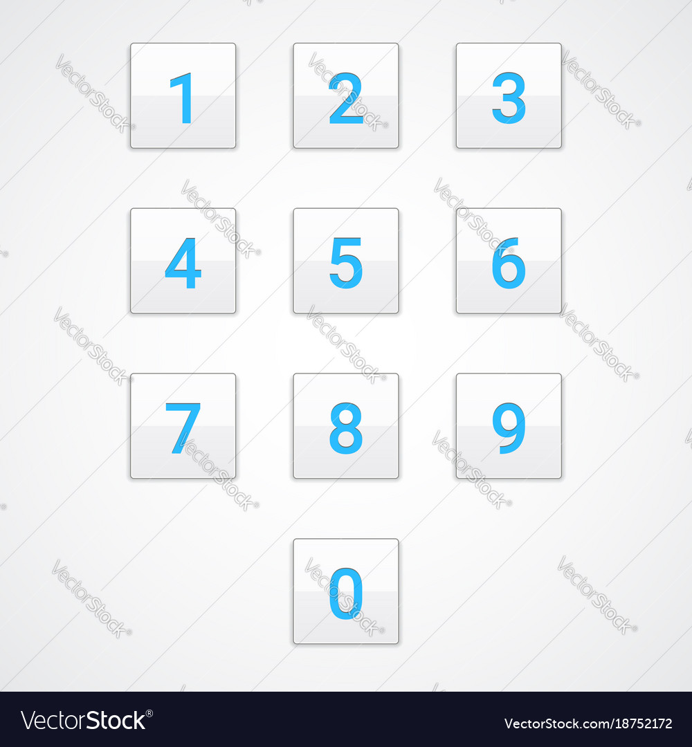 Set of 0-9 numbers Royalty Free Vector Image - VectorStock