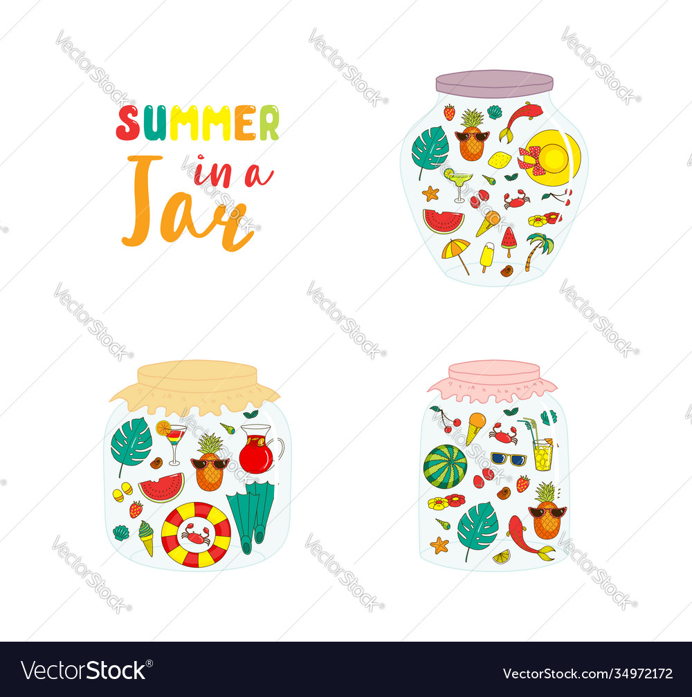 Summer in a jar Royalty Free Vector Image - VectorStock