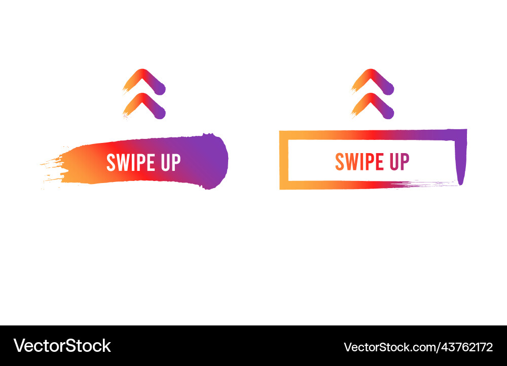 Swipe up set stories button Royalty Free Vector Image
