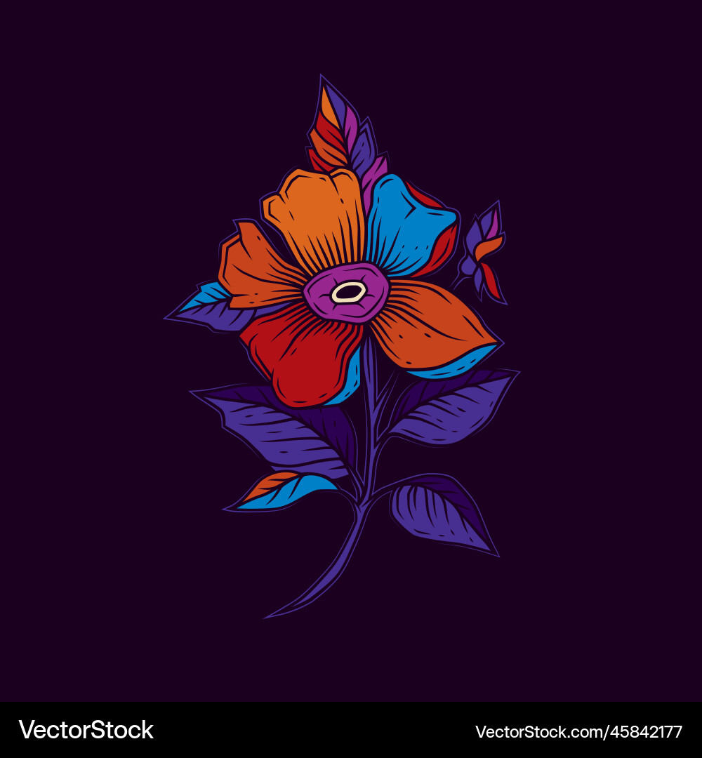 A bright bouquet of flowers Royalty Free Vector Image
