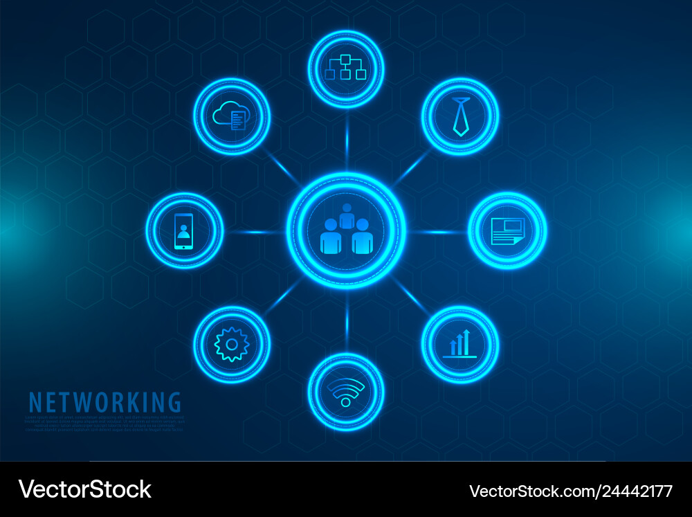 Abstract futuristic icons with blue background Vector Image
