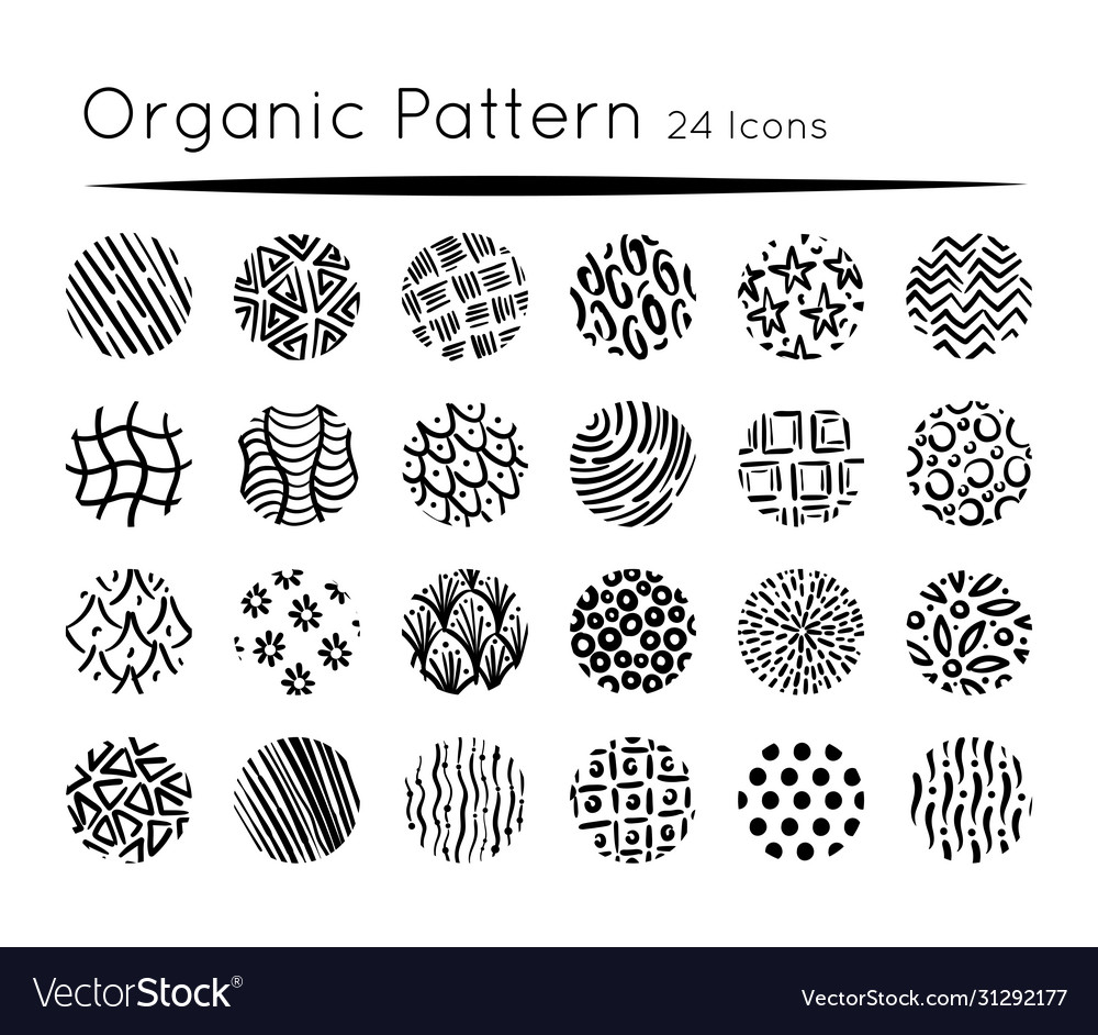 Bundle organic patterns set Royalty Free Vector Image
