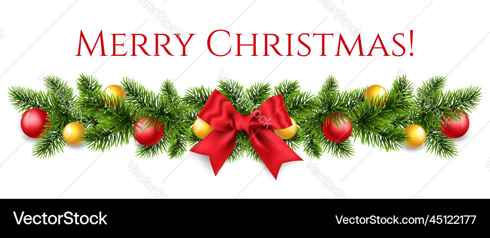 Christmas design with border of realistic Vector Image