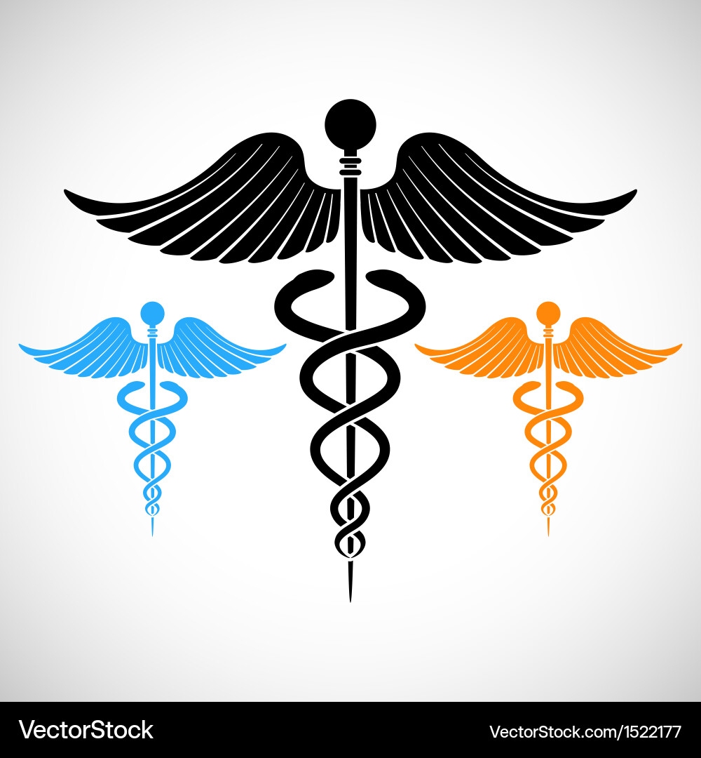 Colorful Medical Sign Caduceus Royalty Free Vector Image
