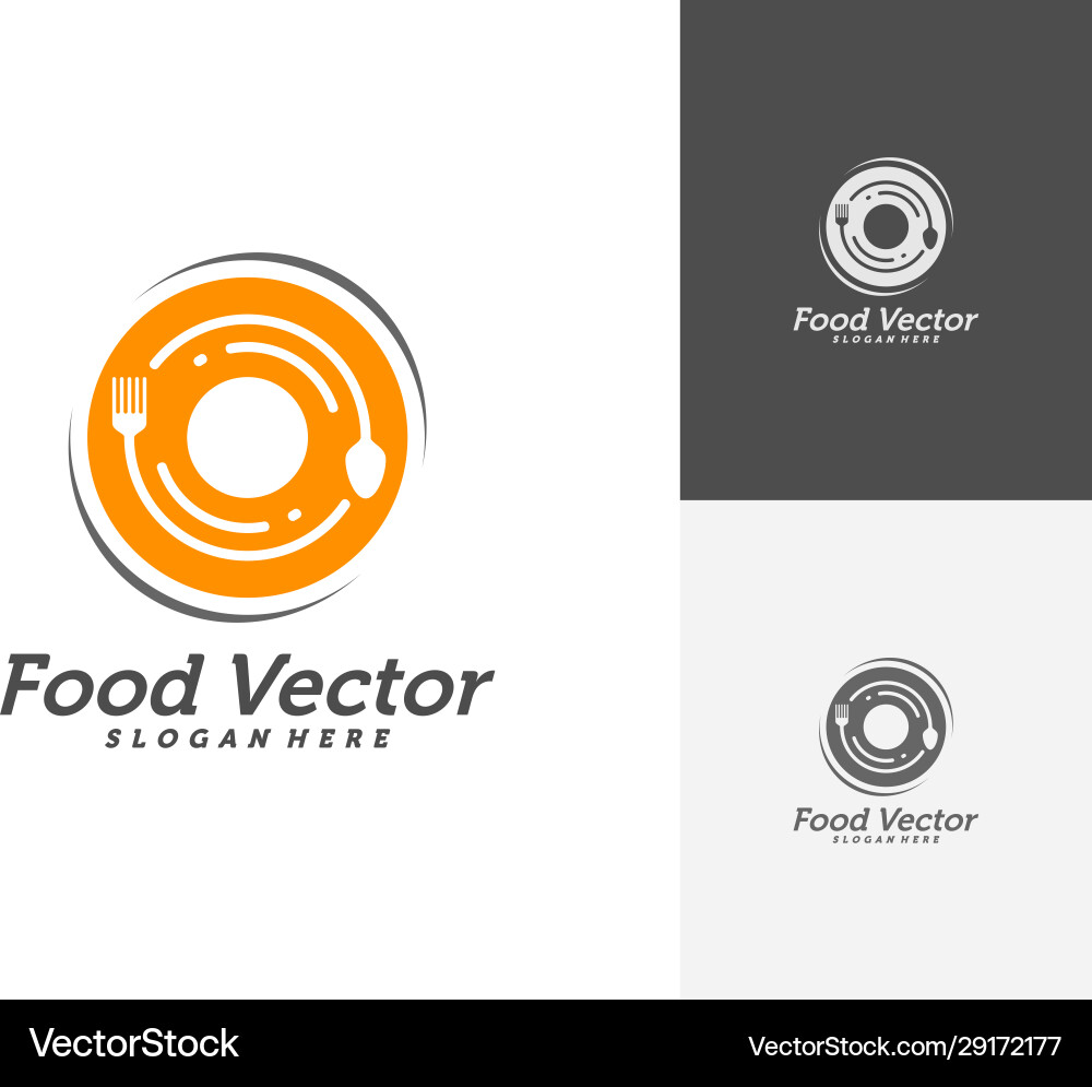 Creative food logo design restaurant court Vector Image
