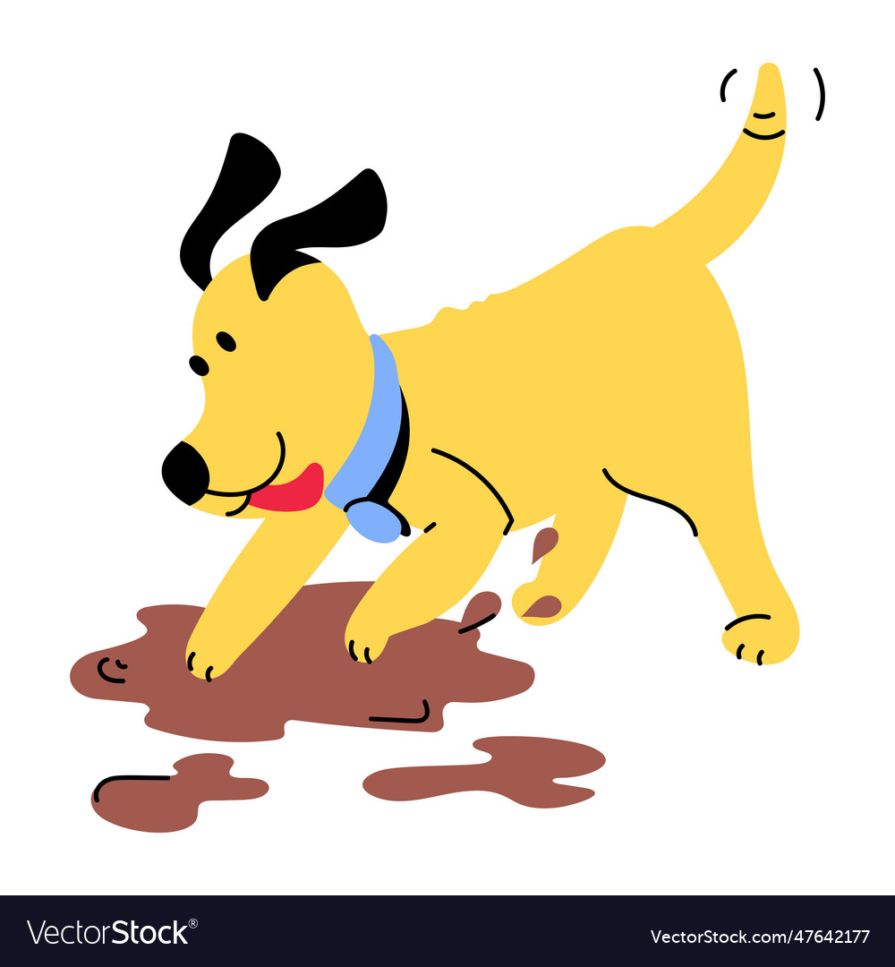 Dog digging Royalty Free Vector Image - VectorStock