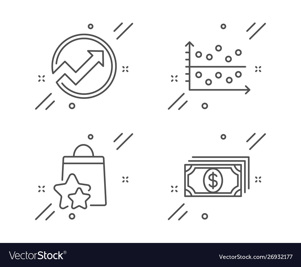 Dot plot audit and loyalty points icons set Vector Image