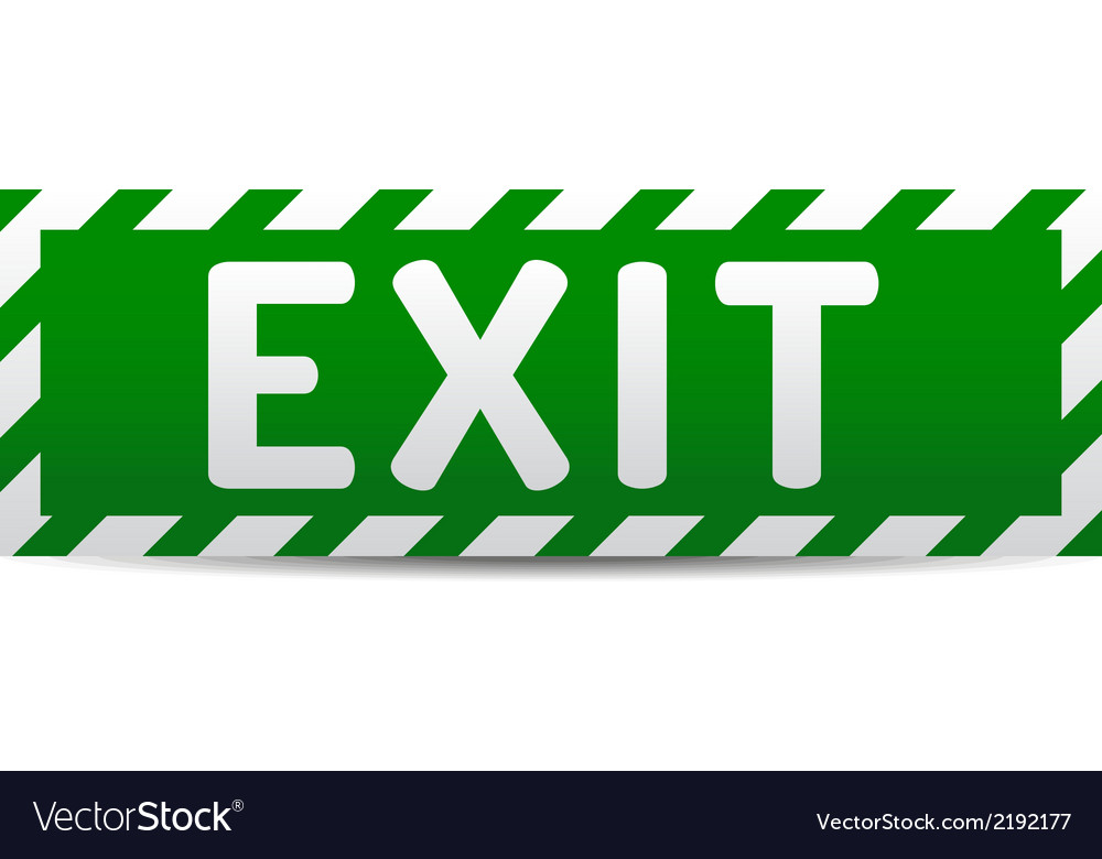 Exit sign Royalty Free Vector Image - VectorStock