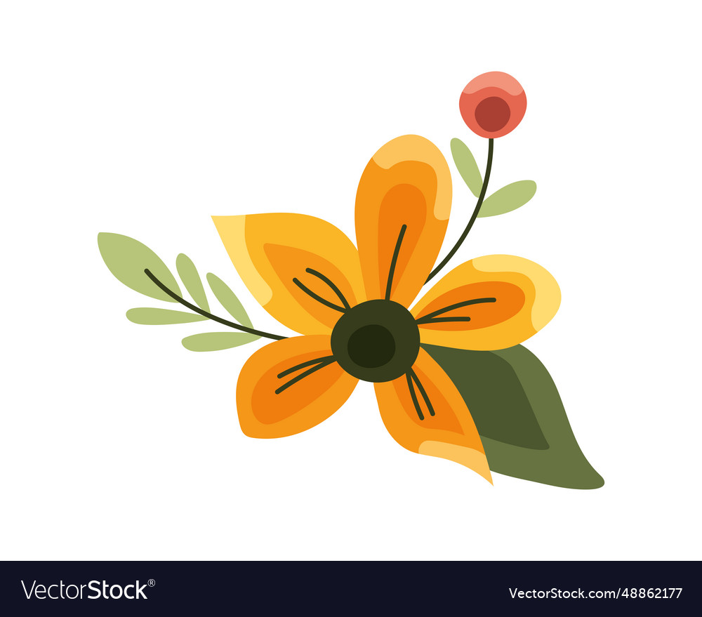 Flower yellow Royalty Free Vector Image - VectorStock