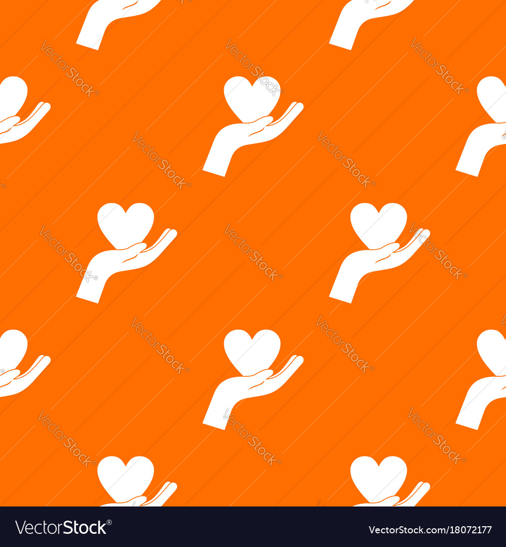 Hand holding heart pattern seamless Royalty Free Vector