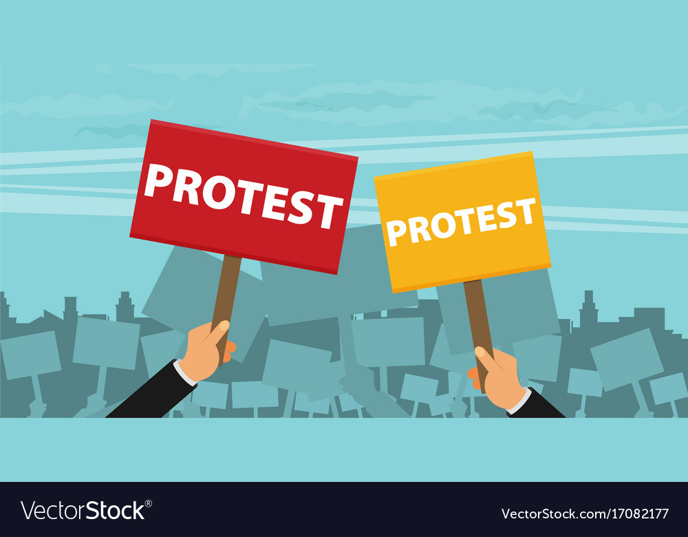Hand Holding Protest Sign Flat Royalty Free Vector Image
