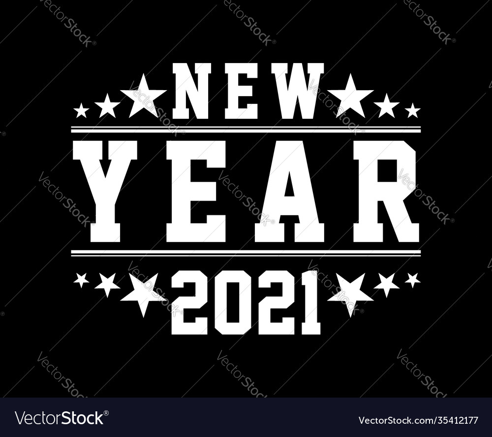 Happy new year 2021 script text hand lettering Vector Image
