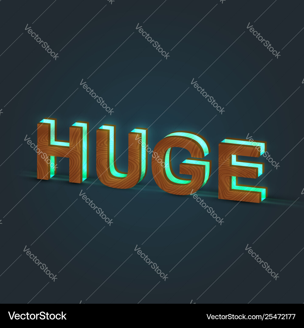 Huge - realistic a word made wood Royalty Free Vector Image