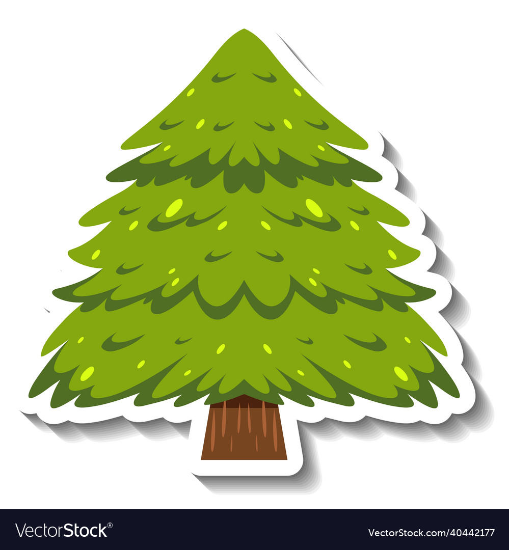 Isolated pine tree sticker Royalty Free Vector Image