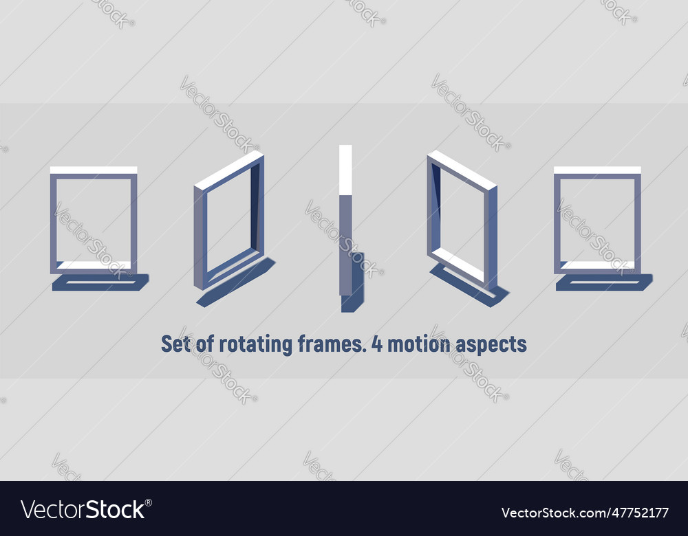 Isometric rectangular frame rotating Royalty Free Vector