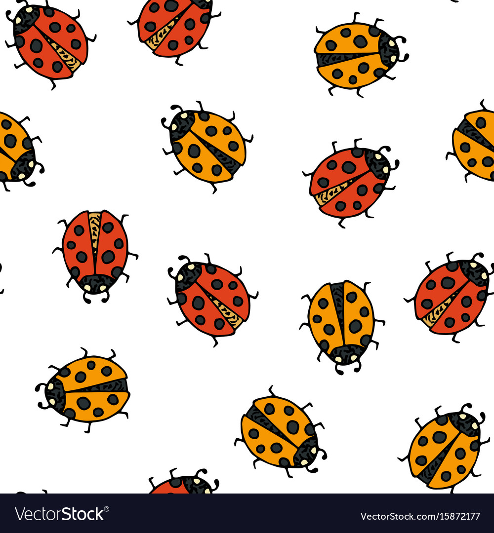 Ladybug seamless pattern Royalty Free Vector Image